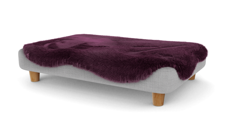 Write Review | Topology Dog Bed with Damson Purple Sheepskin Topper and ...