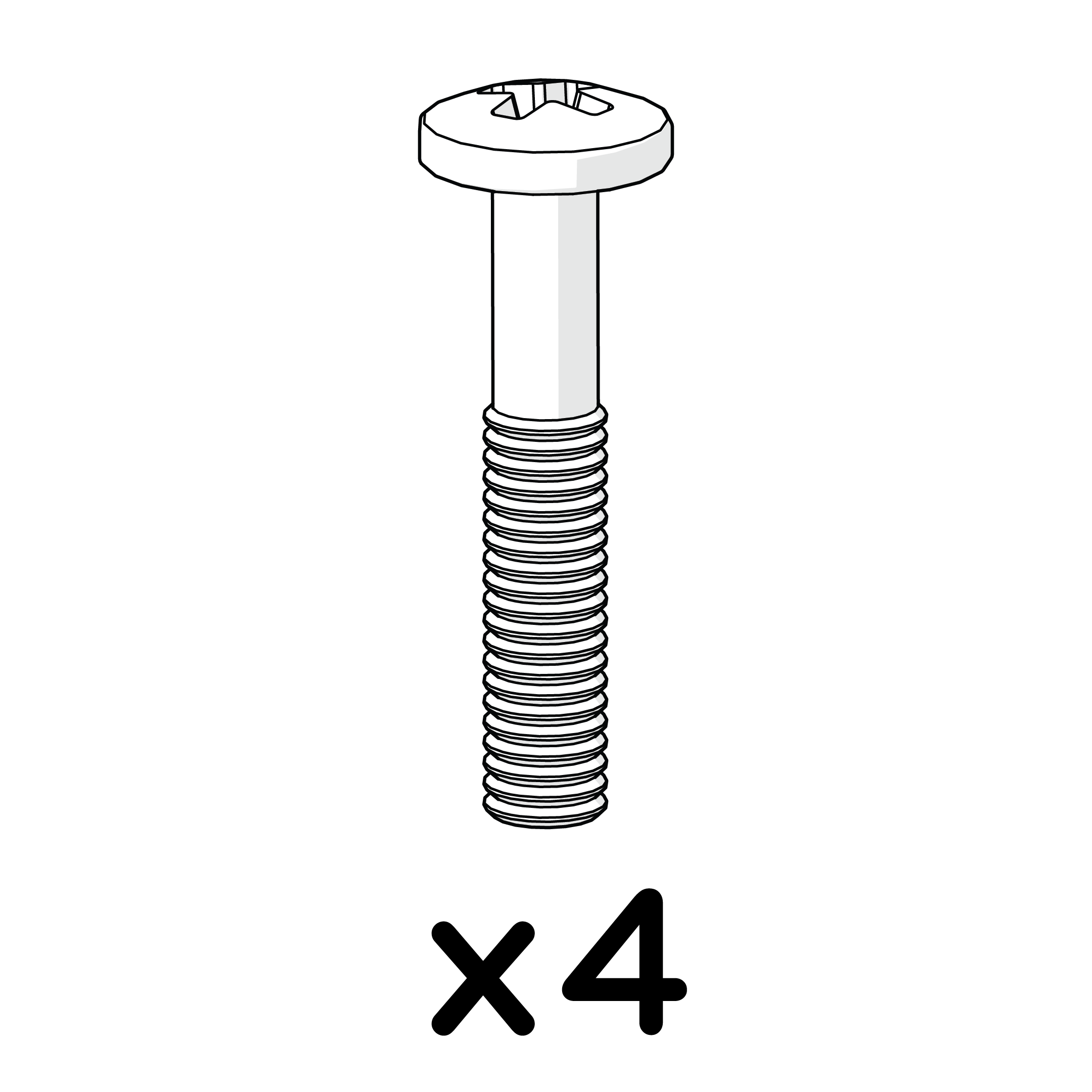Machine Screw Captive Pozi Pan M3x16mm - Pack of 4 | Omlet