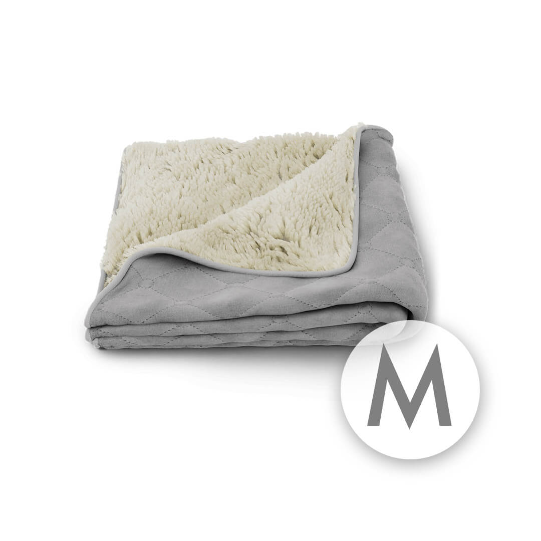 Super Soft Cat Blanket Medium - Grey and Cream | Omlet