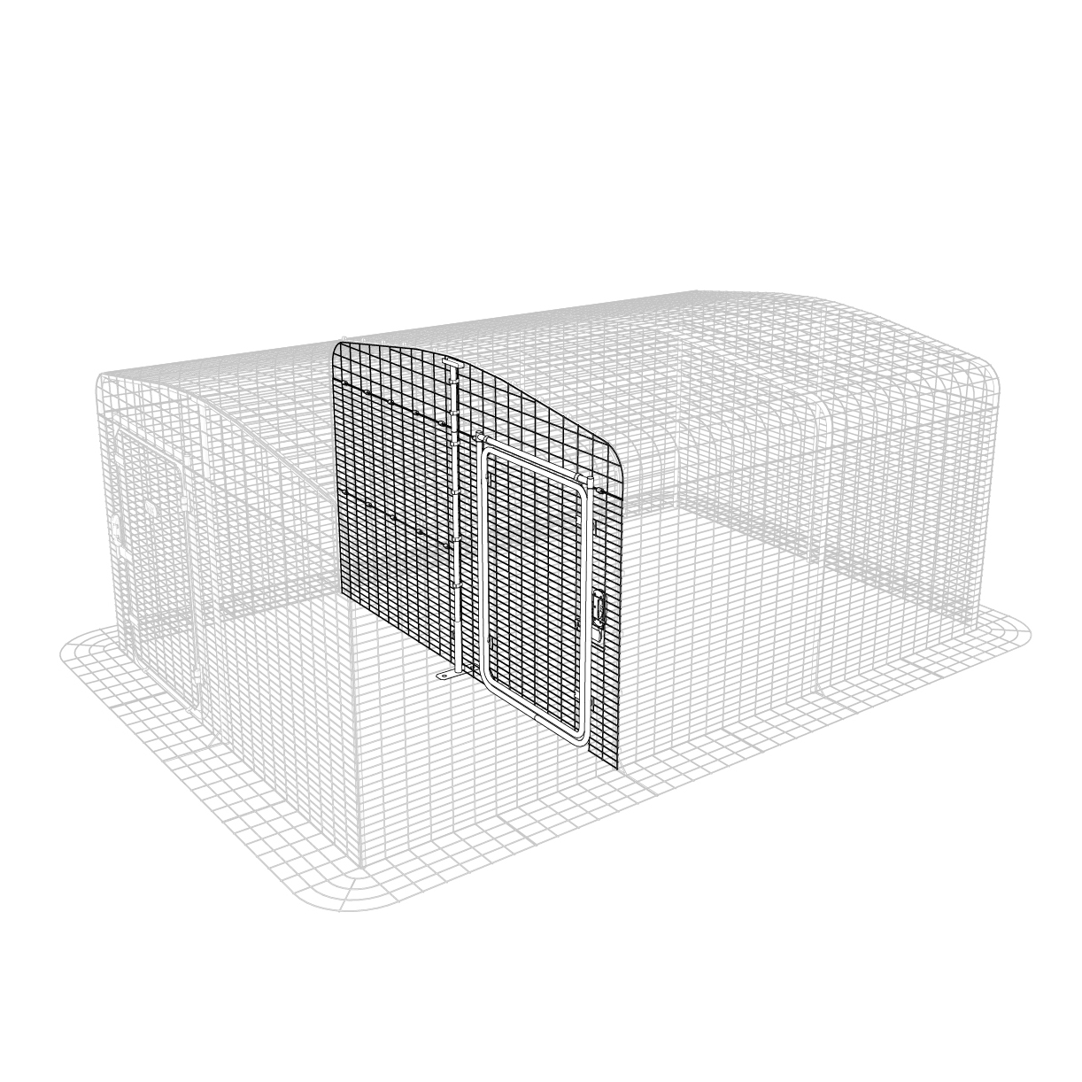 Walk in Chicken Run Partition Low with Gable - 2 Panels | Omlet